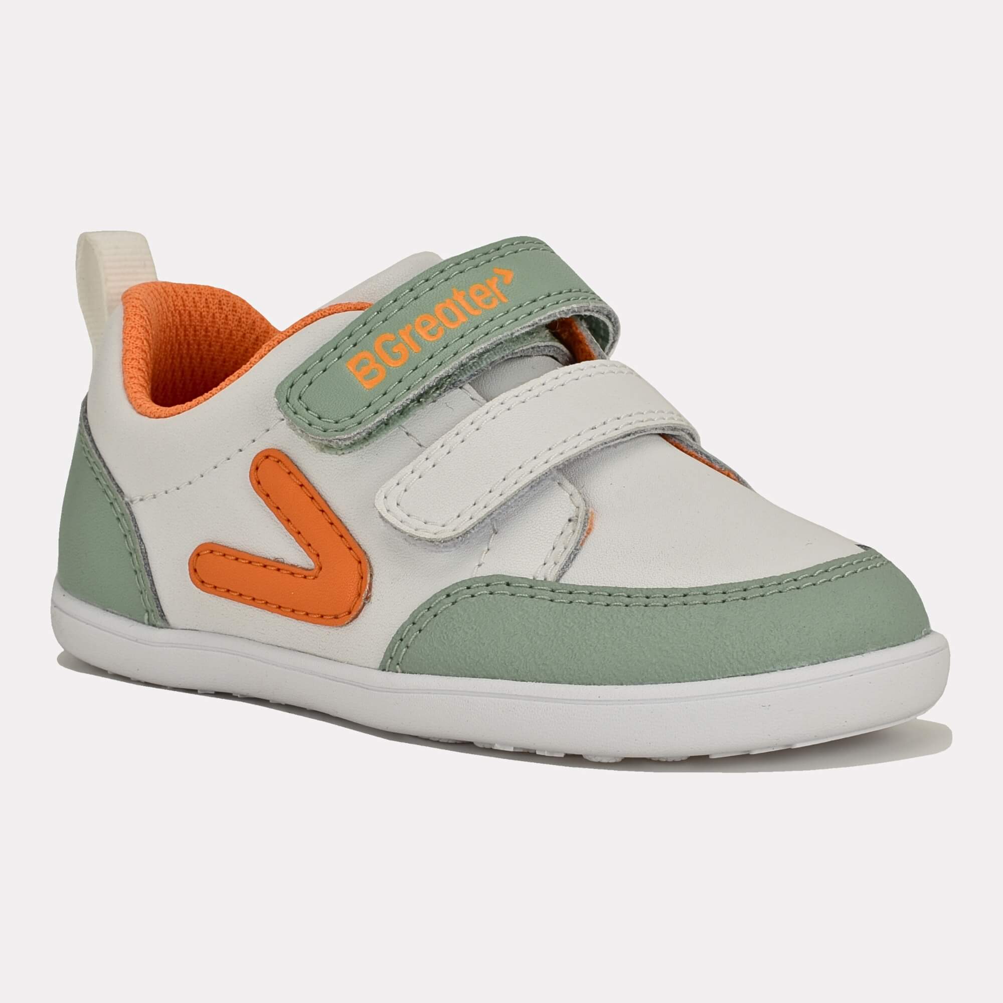 Edison Toddler Trainer - Olive White | Kids Barefoot Shoes | BGreater