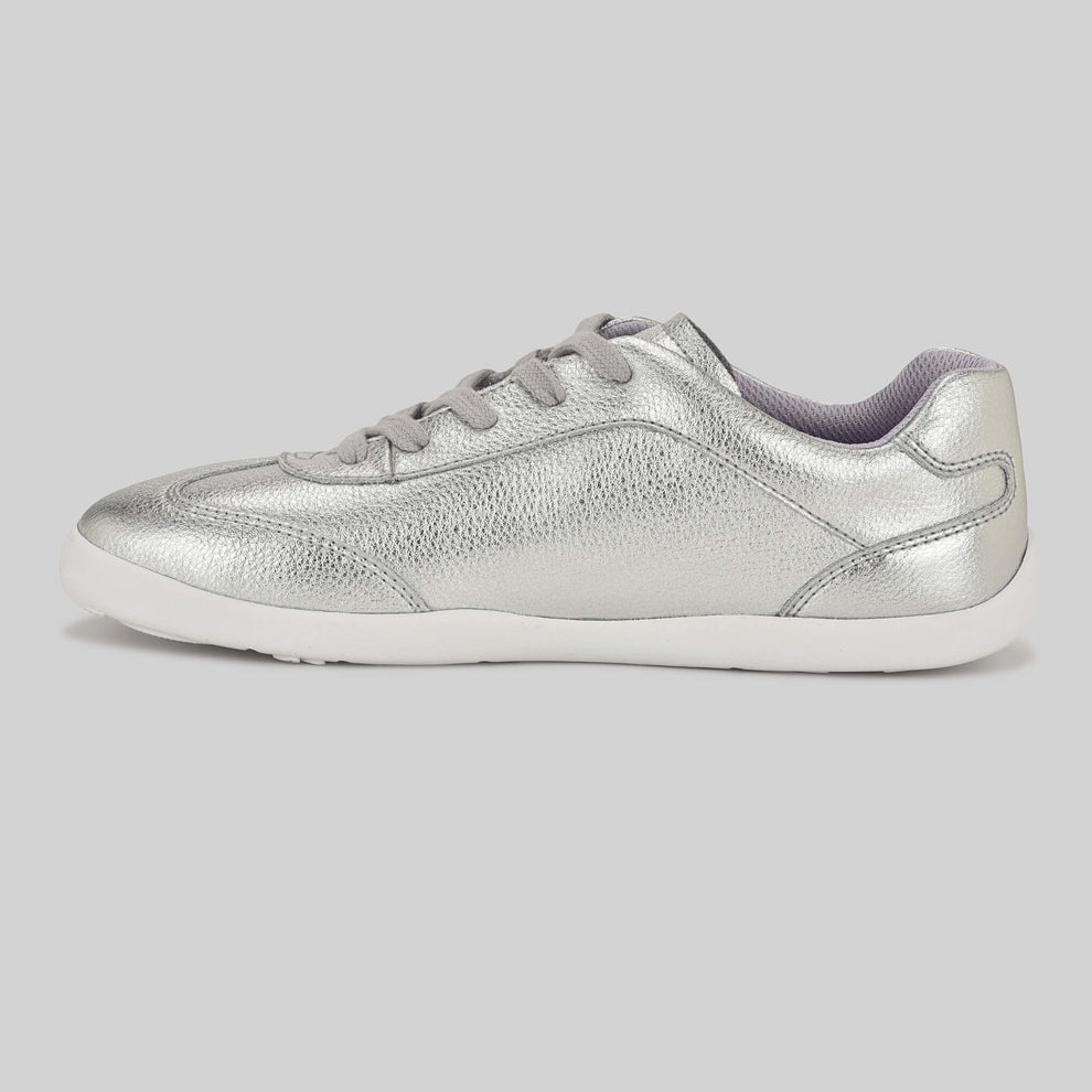 Girls Metallic Silver Polo Trainer | Kids Barefoot Shoes | BGreater